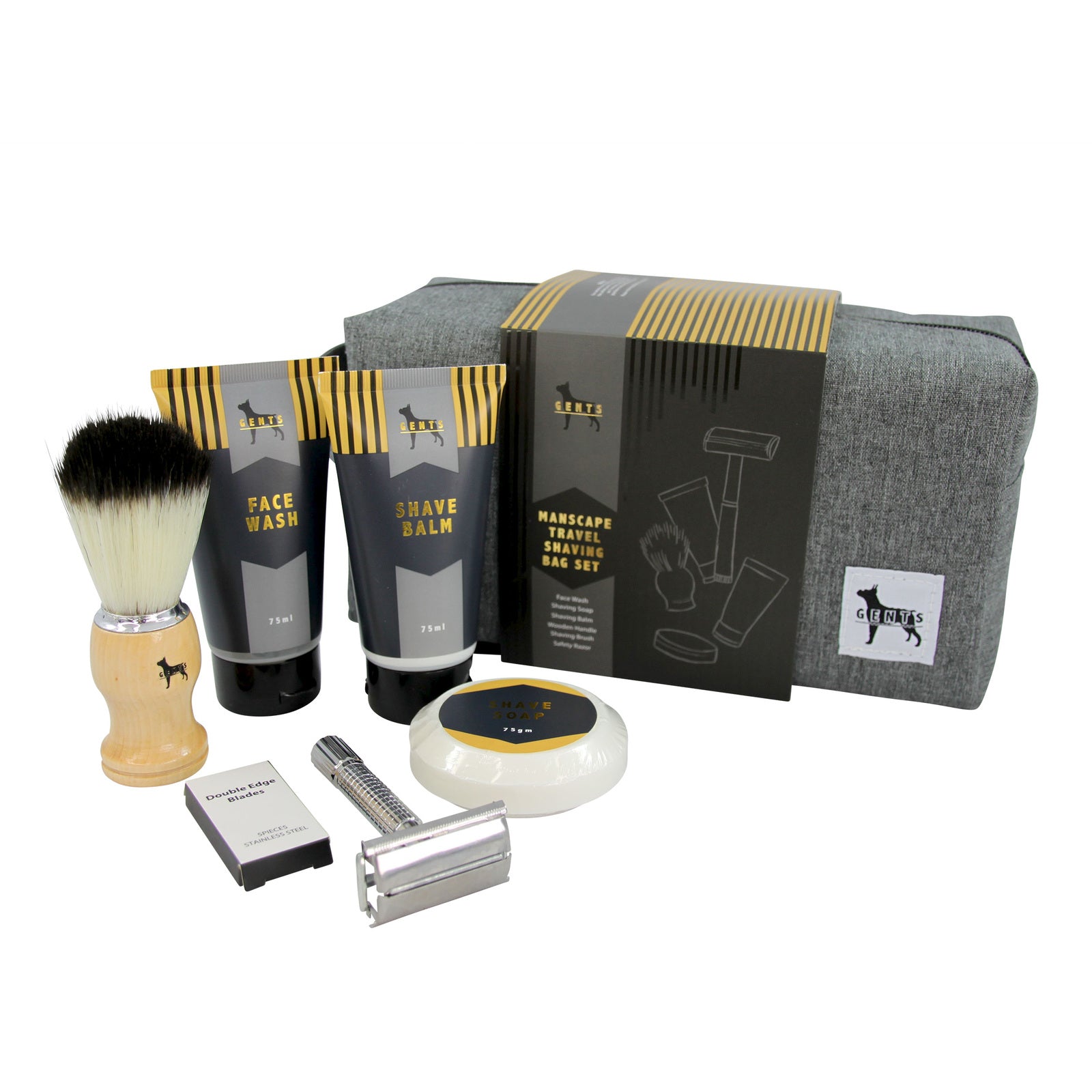 Gents Manscape Travel Shaving Bag Set – Nest Homewares and Gifts