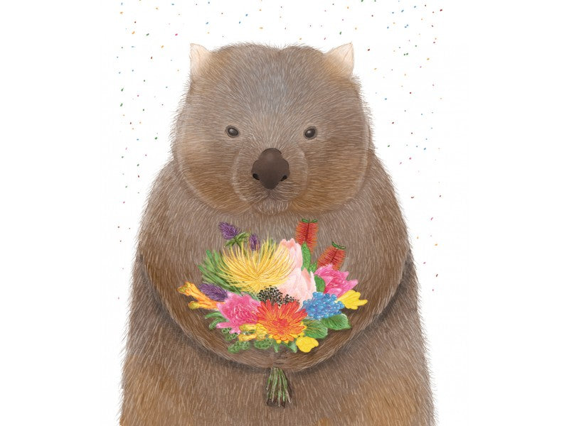 Mini Card - Wombat Bouquet – Nest Homewares and Gifts